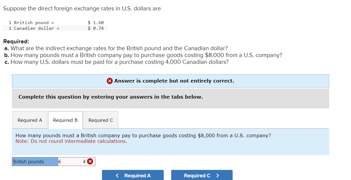 Solved Required: a. What are the indirect exchange rates for | Chegg.com