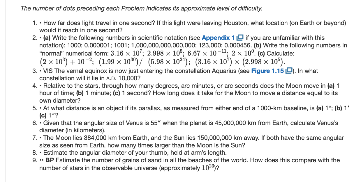 Solved The number of dots preceding each Problem indicates | Chegg.com
