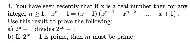 Solved 4. You have seen recently that if x is a real number | Chegg.com