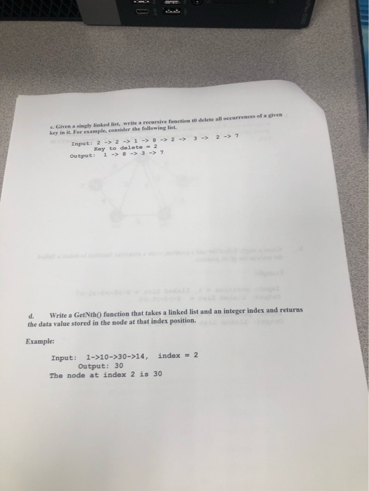 Solved C Given A Singly Linked List Write A Recursive 8309