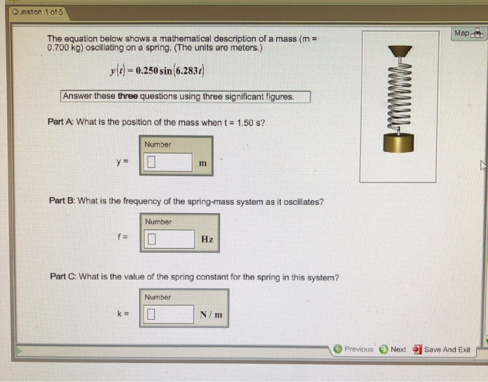 Solved Question 1 of 5 Map The equation below shows a | Chegg.com