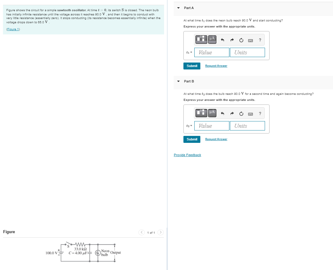 Solved Figure shows the circuit for a simple sawtooth | Chegg.com