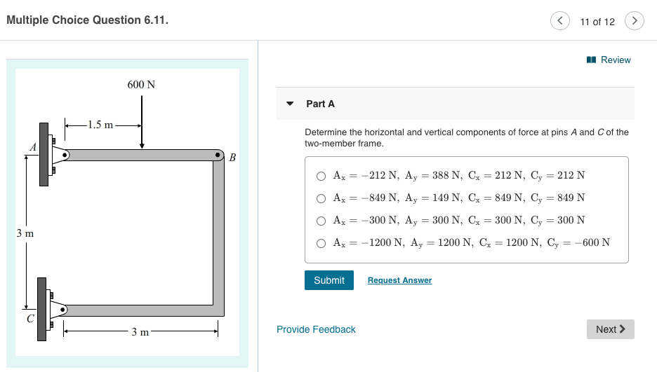 Solved Multiple Choice Question 6.11.