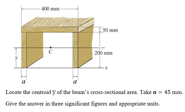 Solved Locate the centroid yˉ of the beam's cross-sectional | Chegg.com
