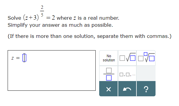 Solved Solve (+3)2 where is a real number. Simplify your | Chegg.com