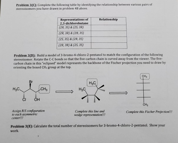Solved Task 3: Visualizing Fischer projections Problem 3(A): | Chegg.com