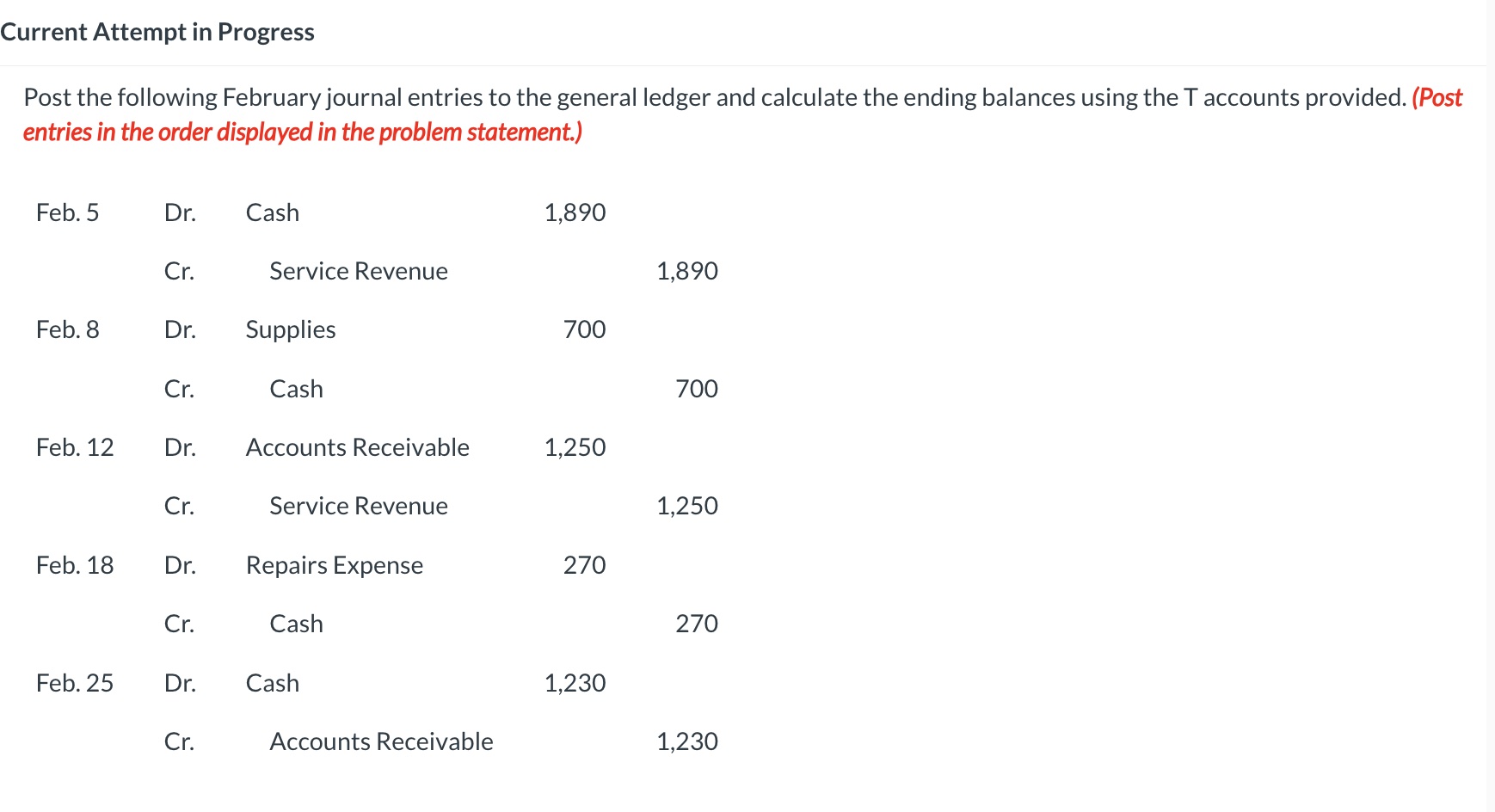 Solved Current Attempt in ProgressPost the following | Chegg.com