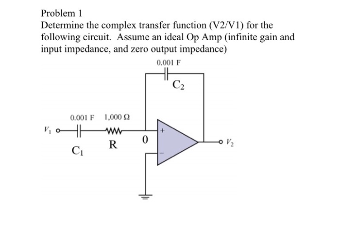 Solved Problem 1 Determine the complex transfer function | Chegg.com