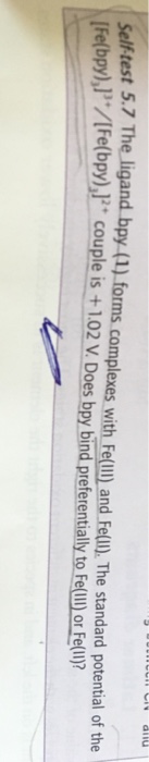 Solved Selftest 5.7 The ligand bpy (1) forms.complexes with | Chegg.com