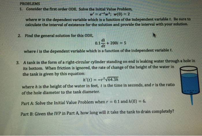 Solved Consider the first order ODE. Solve the Initial Value | Chegg.com