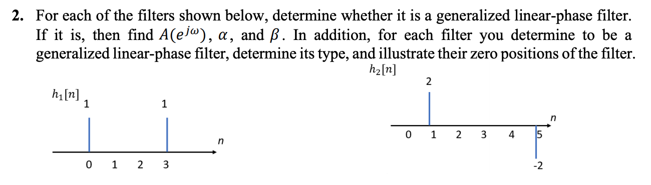 Solved 2. For each of the filters shown below, determine | Chegg.com