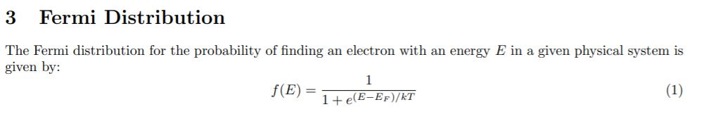 Solved 3 Fermi Distribution The Fermi distribution for the | Chegg.com