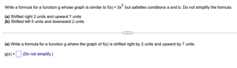 Solved Write a formula for a function g whose graph is | Chegg.com