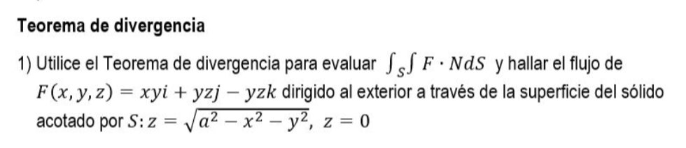 Solved Teorema de divergenciaUtilice el Teorema de | Chegg.com