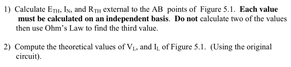 Solved 1) Calculate ETH, IN, and RTH external to the AB | Chegg.com