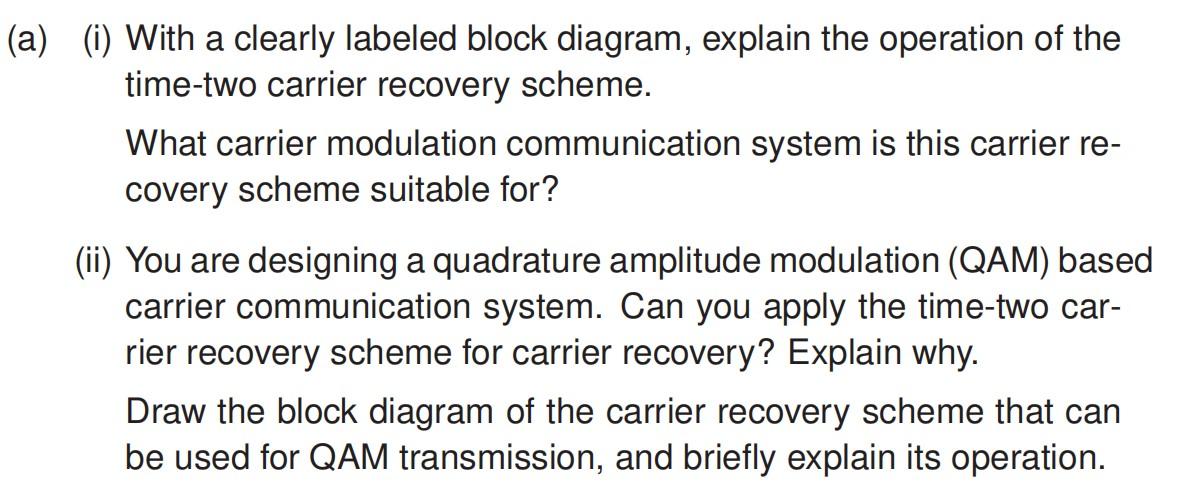 Solved (i) With a clearly labeled block diagram, explain the | Chegg.com