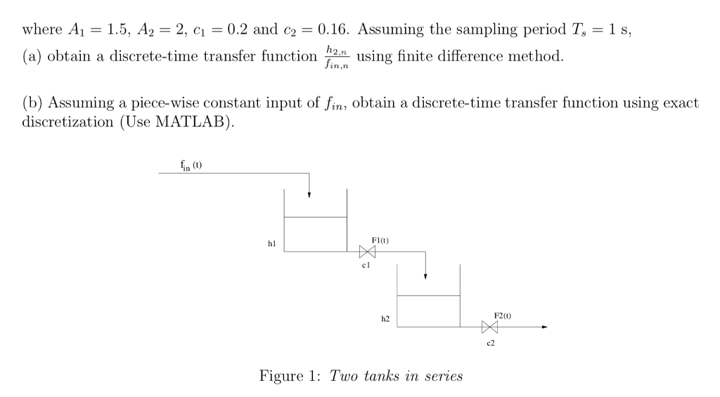 .3: Consider two non-interacting tanks in series as | Chegg.com