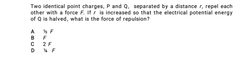 Solved Two identical point charges, P and Q, separated by a | Chegg.com