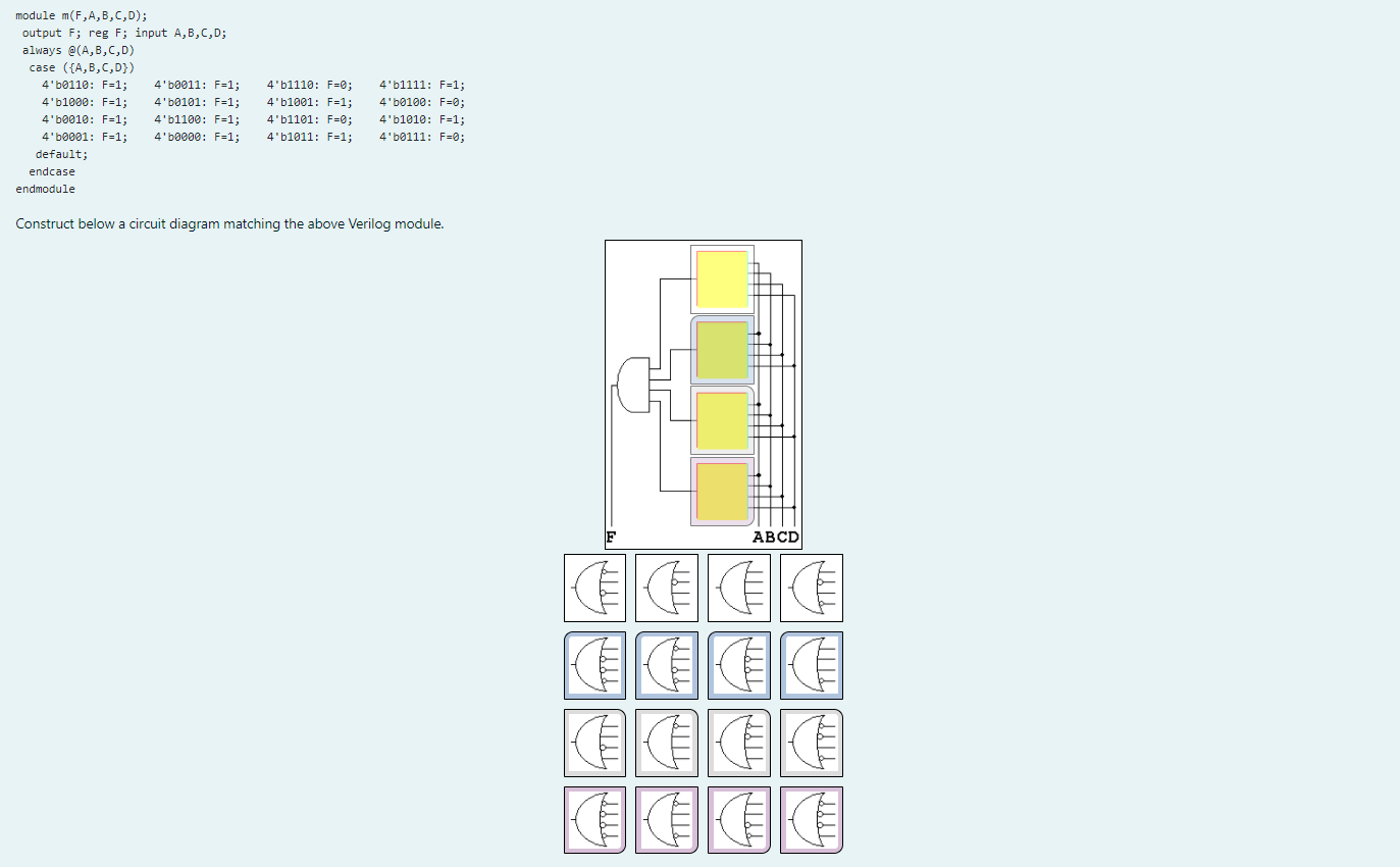 Solved Module Mfabcd Output F Input Abcd Wire 