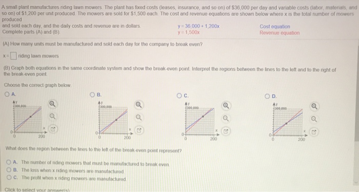 Solved A small plant manufactures riding lawn mowers. The | Chegg.com