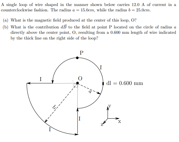 Solved A single loop of wire shaped in the manner shown | Chegg.com