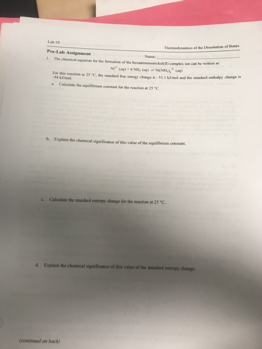 Solved Borax Lab 19 Pre-Lab Assignment 1. The chemical | Chegg.com