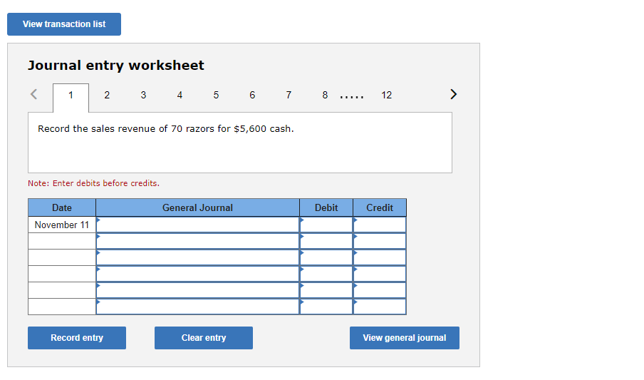 Solved Journal entry worksheet
