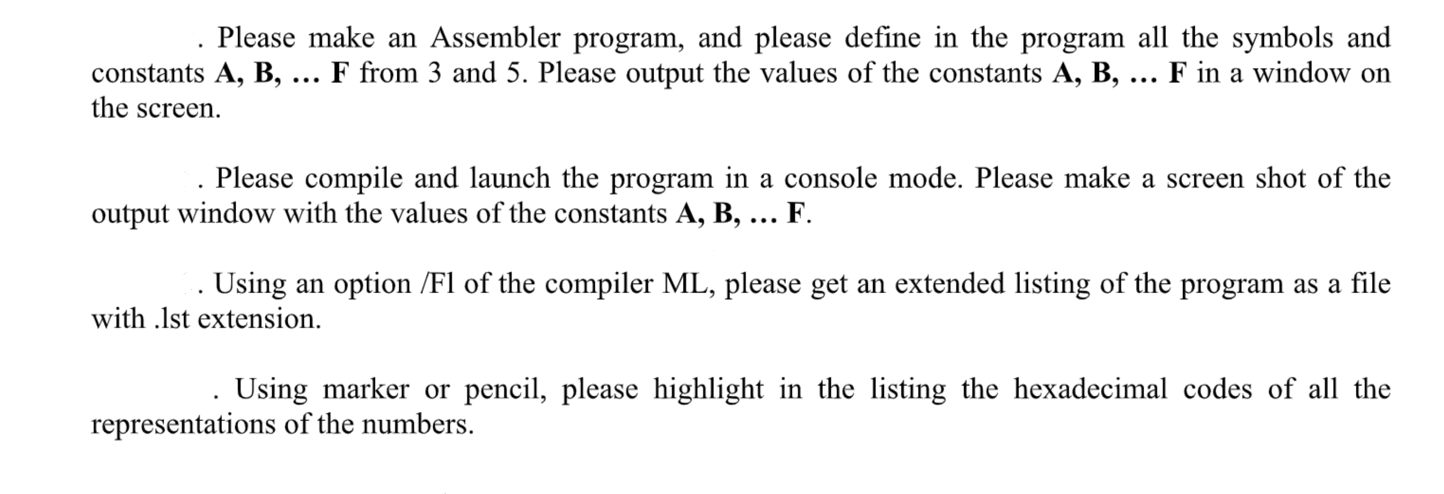 Solved Please Make An Assembler Program And Please Define