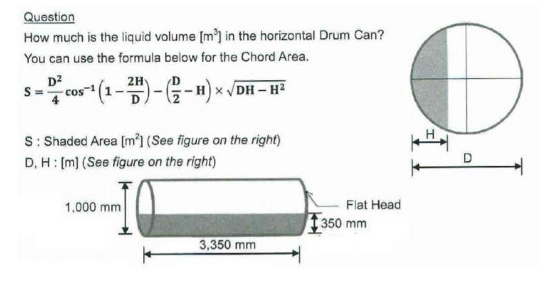 Solved Question How much is the liquid volume (mº) in the | Chegg.com