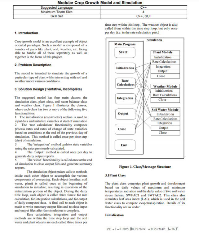 Modular Crop Growth Model and Simulation Suggested | Chegg.com