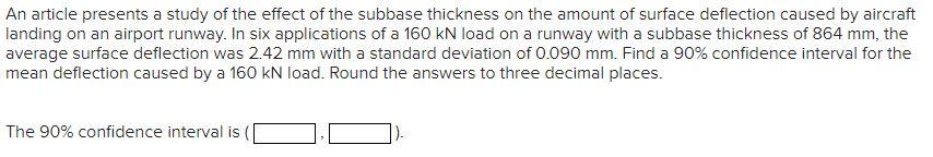 Solved An article presents a study of the effect of the | Chegg.com