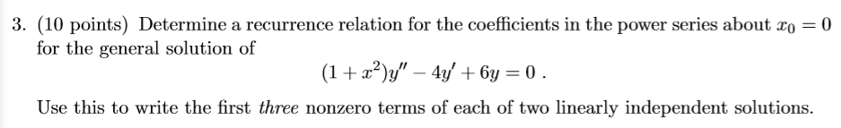 Solved 3. (10 points) Determine a recurrence relation for | Chegg.com