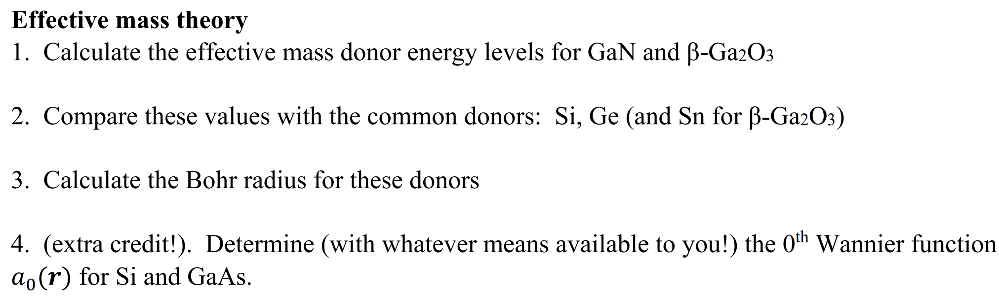 Effective mass theory 1. Calculate the effective mass | Chegg.com