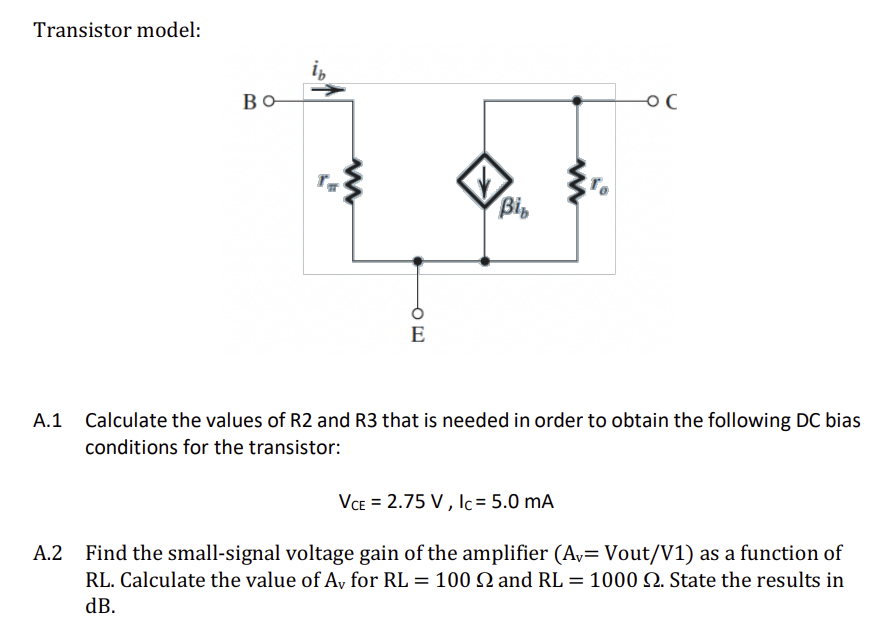 1. Calculate the values of R2 and R3 that is needed | Chegg.com