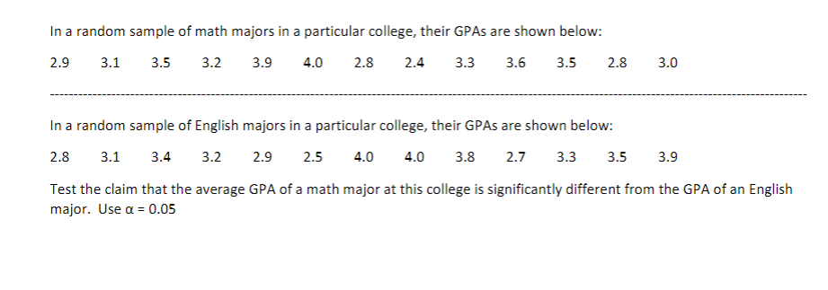 Solved In a random sample of math majors in a particular | Chegg.com