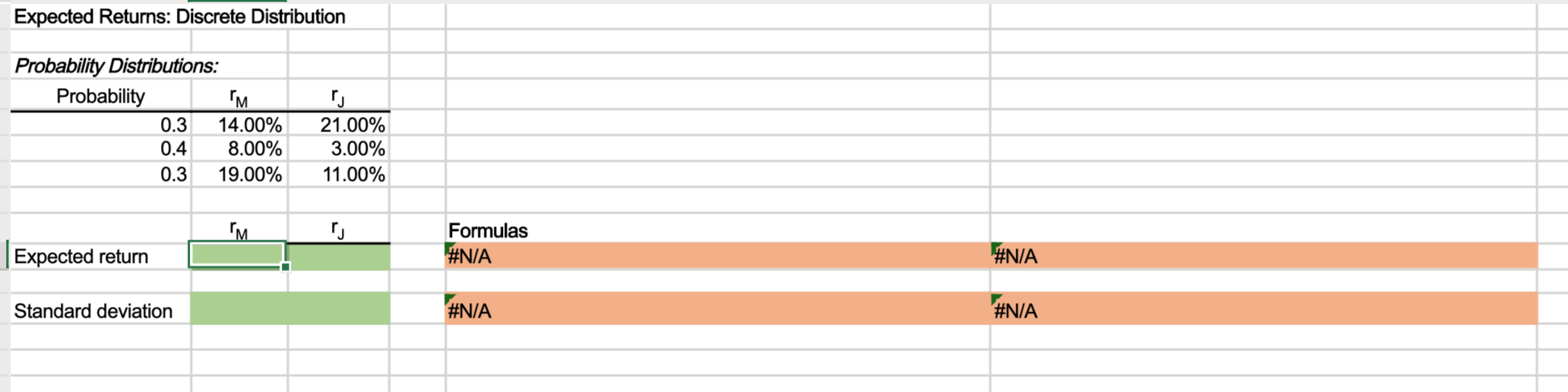 Solved Excel Online Structured Activity: Expected Returns: | Chegg.com