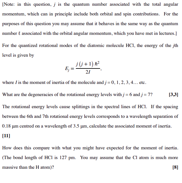 Solved [Note: in this question, j is the quantum number | Chegg.com
