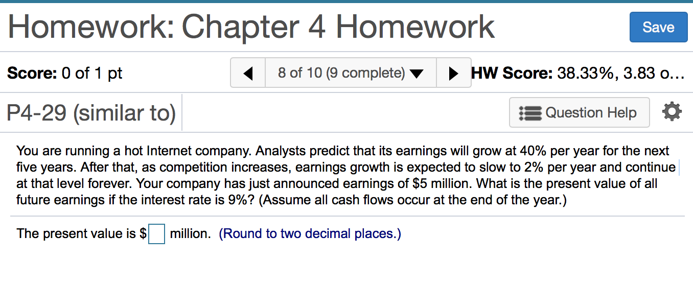 Homework Chapter 4 Homework Save Score 0 Of 1 Pt 8