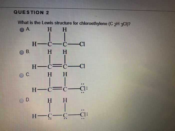Solved QUESTION 2 What is the Lewis structure for | Chegg.com