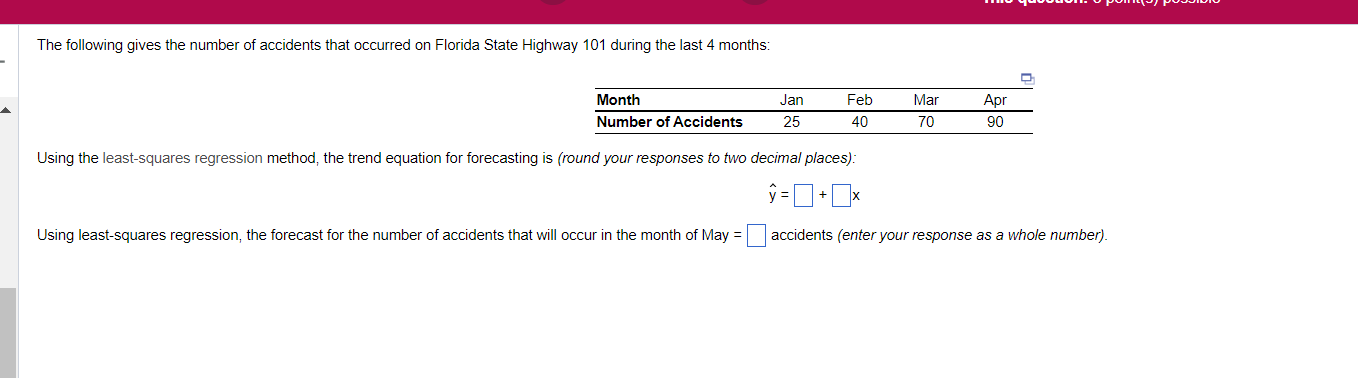 Solved Using the least-squares regression method, the trend | Chegg.com