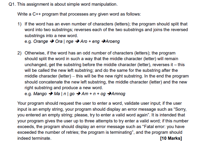 Solved Q1. This assignment is about simple word | Chegg.com