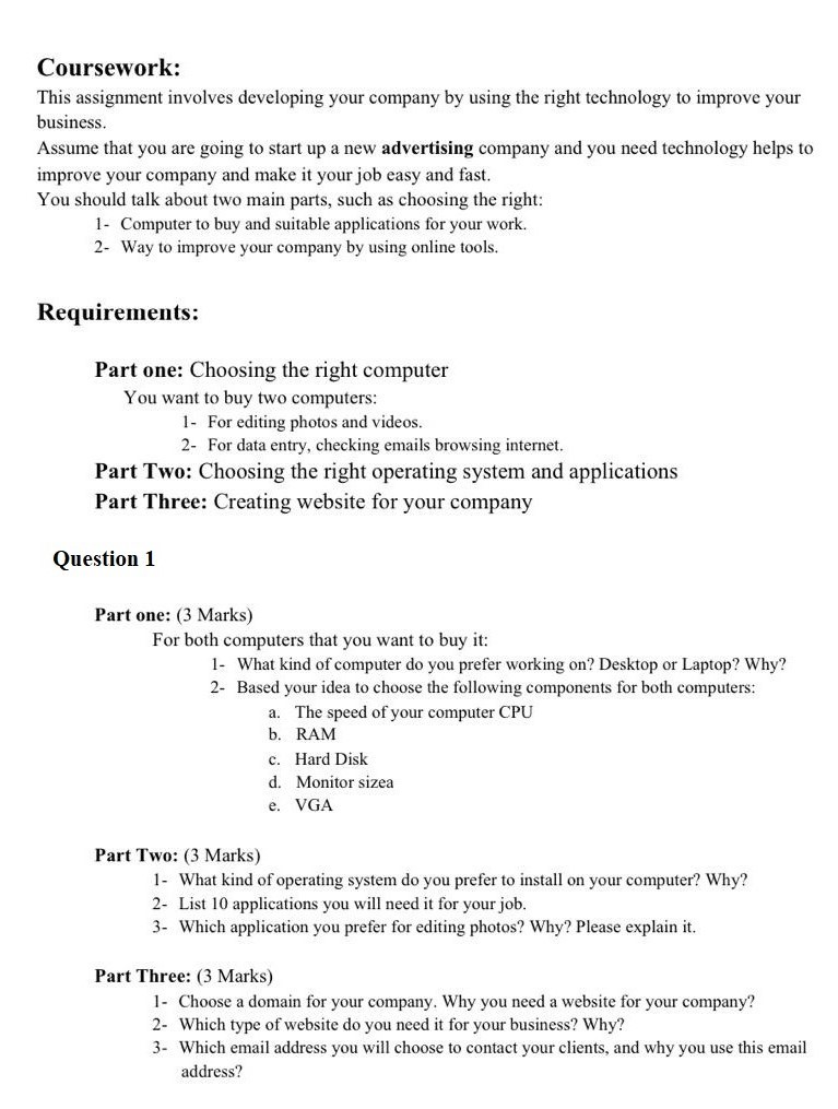 Solved Coursework: This assignment involves developing your | Chegg.com