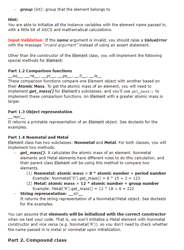 USE PYTHON3; DO NOT IMPORT ANY PACKAGES Please do all | Chegg.com
