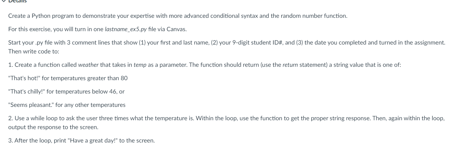Solved Create a Python program to demonstrate your expertise | Chegg.com