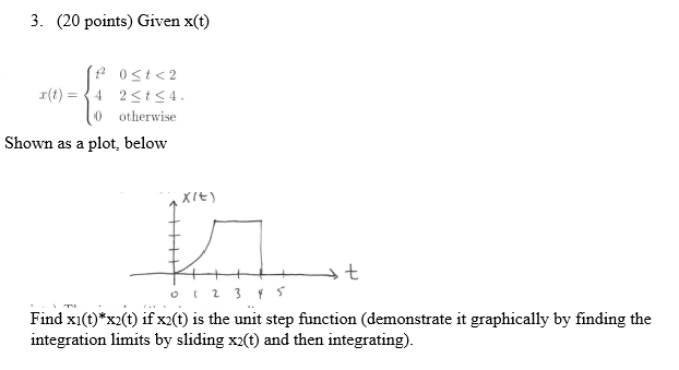 Solved 3. (20 points) Given x(t) 20St
