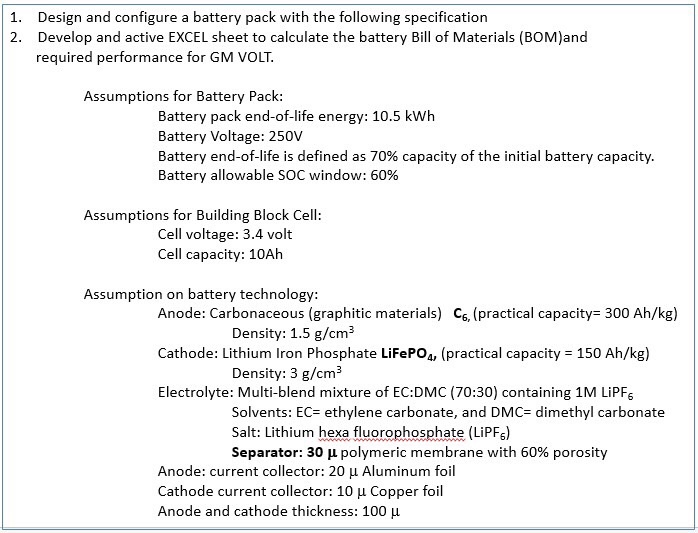 Solved Design and configure a battery pack with the | Chegg.com