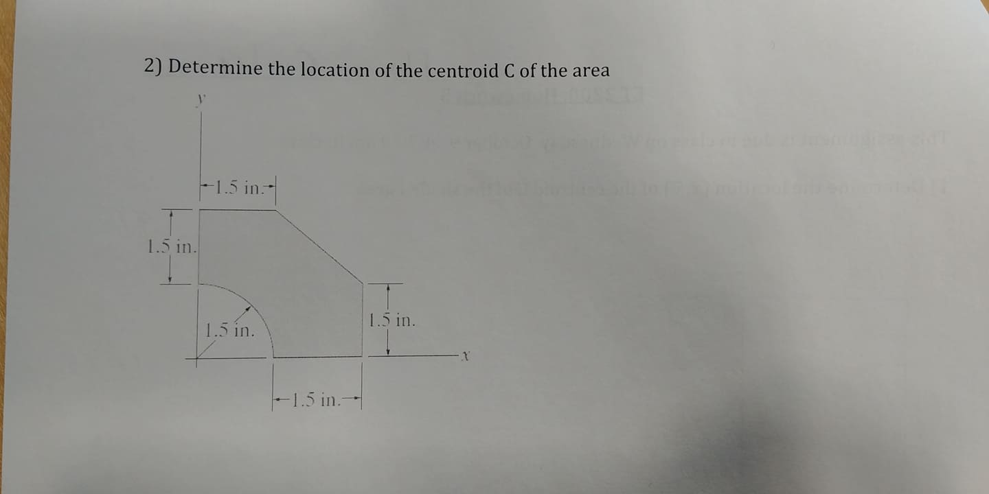 Solved Determine the location (x,y) of the centroid C of the | Chegg.com