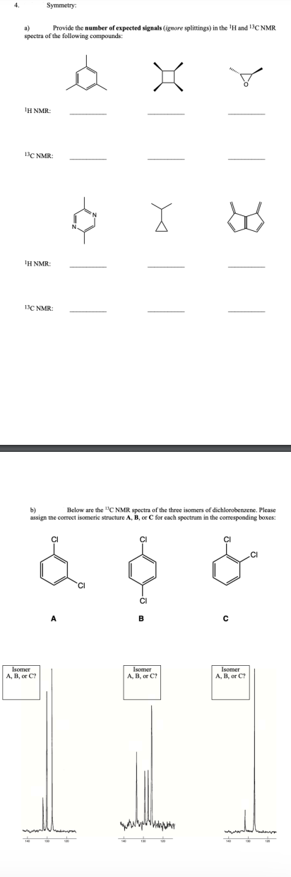 Solved Symmetry:a) ﻿Provide the number of expected signals | Chegg.com
