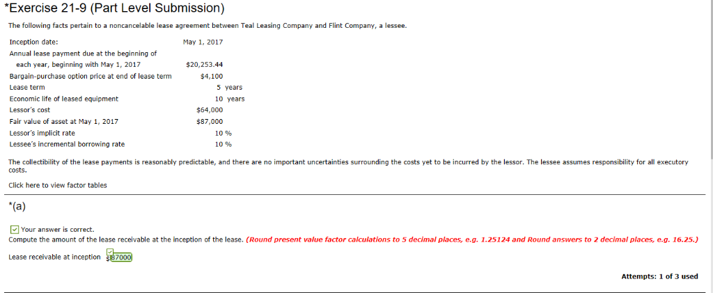 Solved Exercise 21-9 (Part Level Submission) The following | Chegg.com