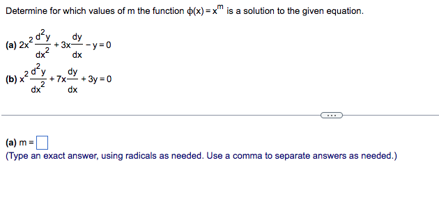 Solved Determine for which values of m the function p(x)=xm | Chegg.com